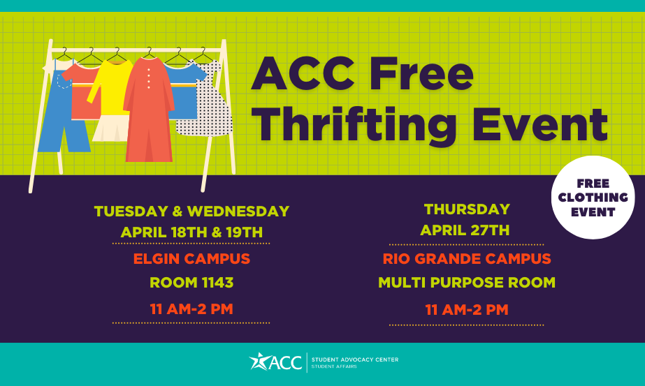 ACC Student Advocacy Center hosts free thrifting events in April | ACC ...