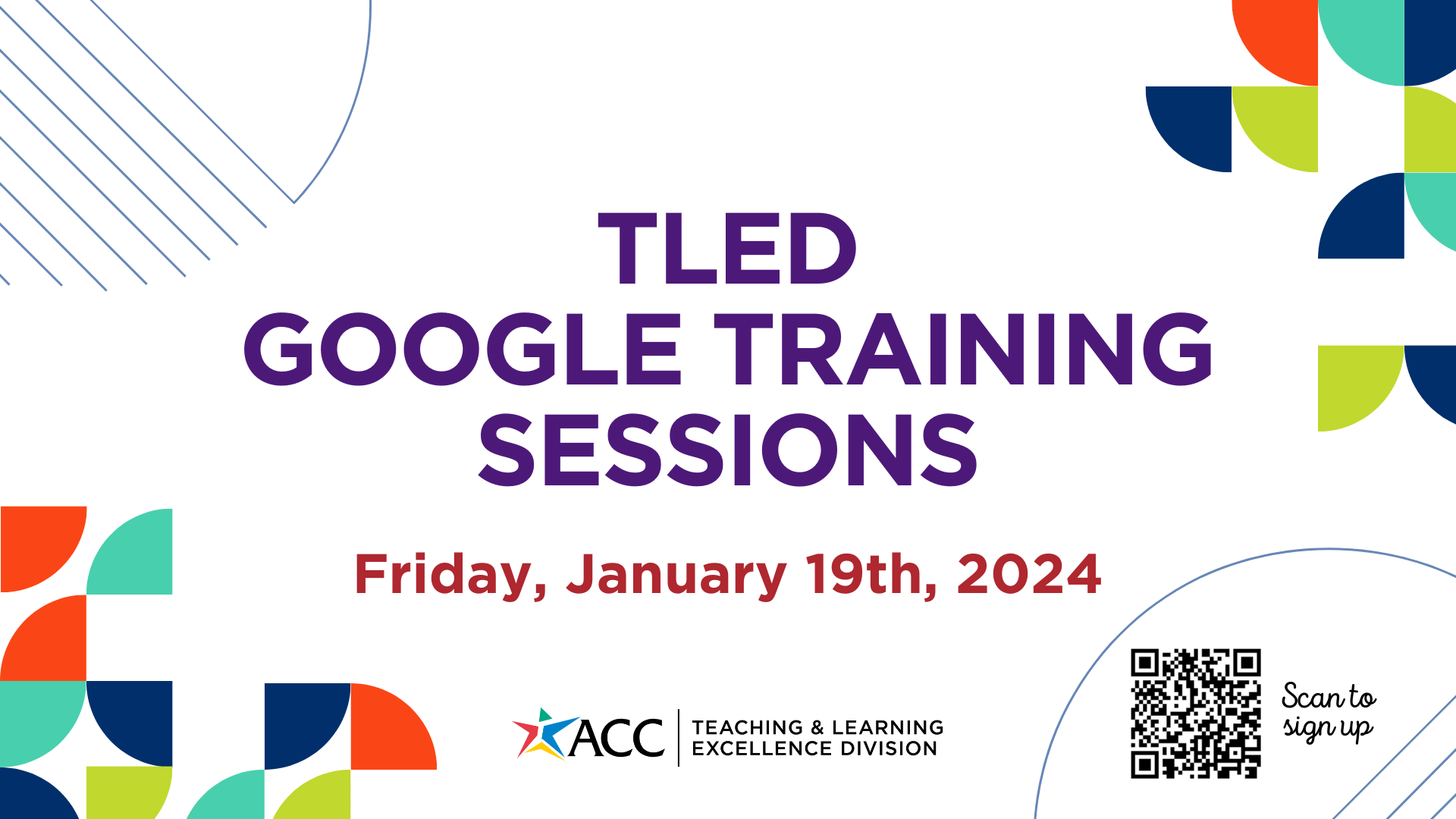 Register Now for TLED Google Training Sessions | ACC Facstaff Infohub