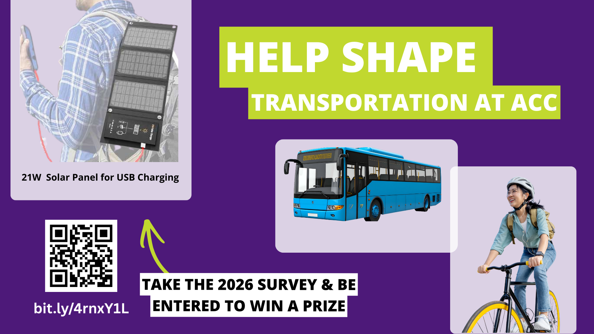 Take ACC’s 2026 Sustainable Transportation Survey | ACC Facstaff Infohub